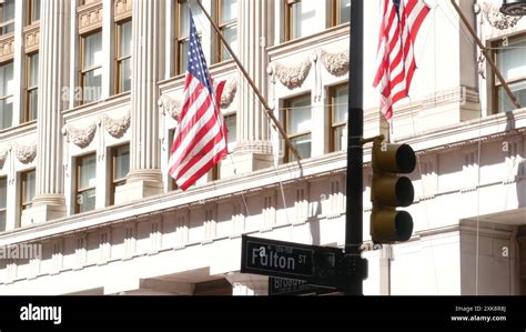 New York City Crossroad Fulton Street Intersection Road Sign