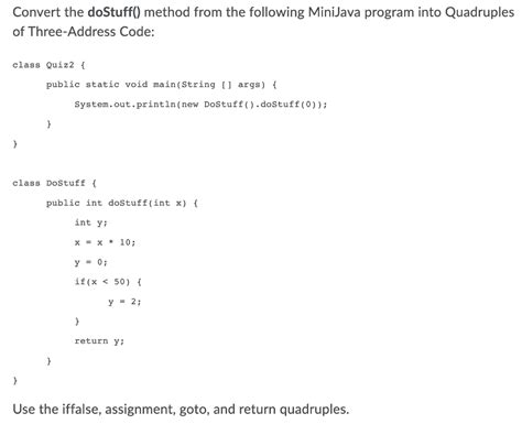 Solved Convert The Dostuff Method From The Following