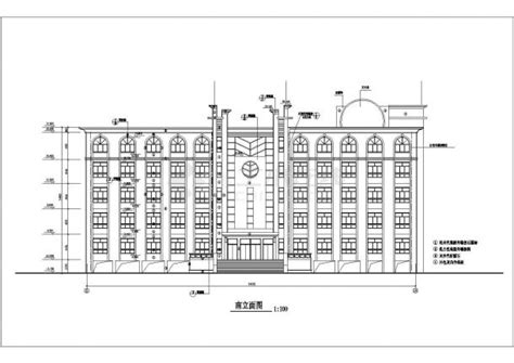 长沙市某高级中学2900平米5层框架结构教学综合楼建筑设计cad图纸土木在线