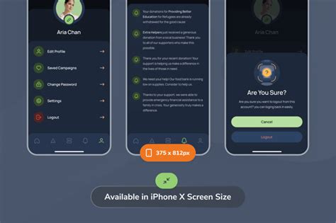 Lumio Profile App Ui Dark Mode Ux And Ui Kits Ft Profil And Account