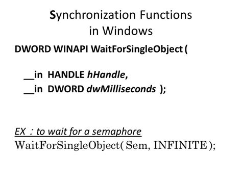 Project 2 教學 Synchronization Functions in Windows HANDLE WINAPI
