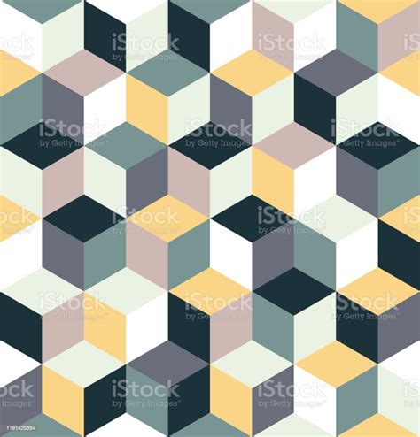 Seamless Pattern Of Colored Cubes Endless Multicolored Cubic Background Cubical Background