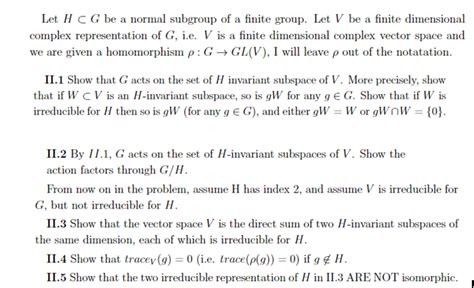solved let h cg be a normal subgroup of a finite group let