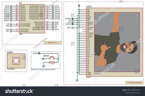 Vector Diagram Connection Tft Display Camera Stock Vector Royalty Free Shutterstock
