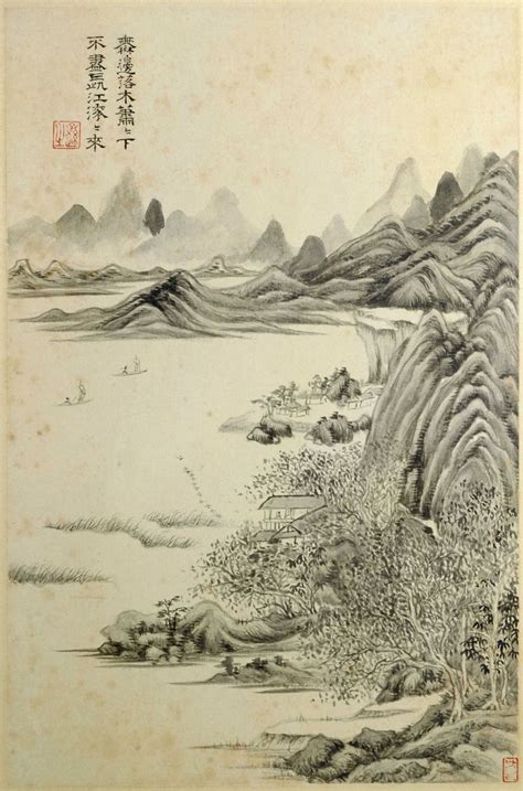 B2095006杜甫诗意图册六清代画家王时敏高清作品 高清名画