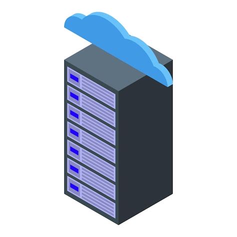 Server Tower Uploading Data To The Cloud Computing System Premium Vector