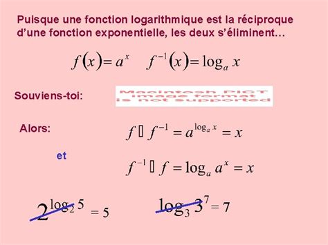 Proprits De Logarithmes Puisque Une Fonction Logarithmique Est