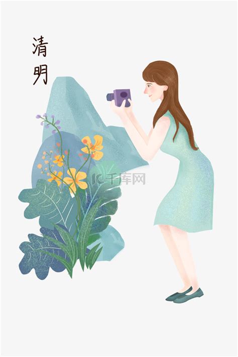 照相的小女孩 素材图片免费下载 千库网