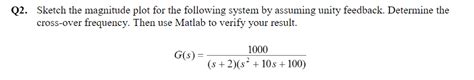 Solved Q Sketch The Magnitude Plot For The Following Chegg Com