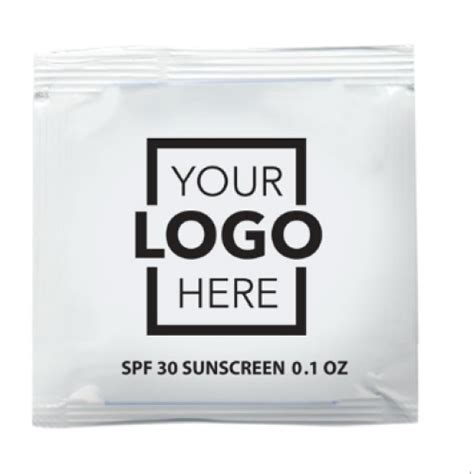 Logo Sunscren Branded Usa Made Spf 30 Large Sunscreen Packets