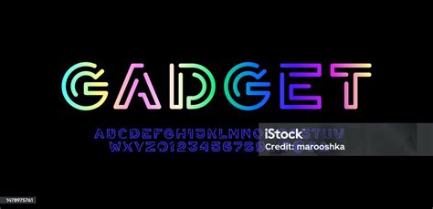 디지털 스타일 알파벳 밝은 선의 글꼴 선형 스타일로 만든 문자 및 숫자 벡터 일러스트레이션 10eps 0명에 대한 스톡 벡터 아트 및 기타 이미지 Istock