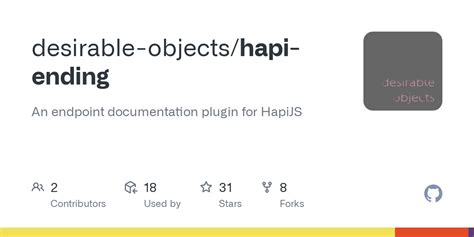 github desirable objects hapi ending an endpoint documentation plugin for hapijs
