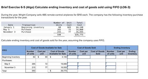 Solved Brief Exercise 6 5 Algo Calculate Ending Inventory Chegg