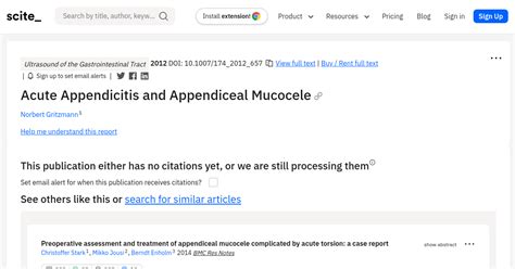 Acute Appendicitis And Appendiceal Mucocele [scite Report]