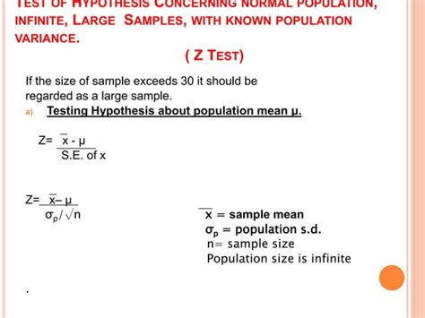 Hypothesis Testing Examples On Z Test Pptx Physics Science