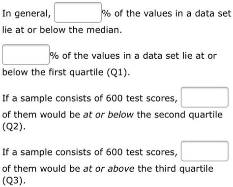 In General Of The Values In A Data Set Lie At Or Below The Median Of The Values In A Data Set