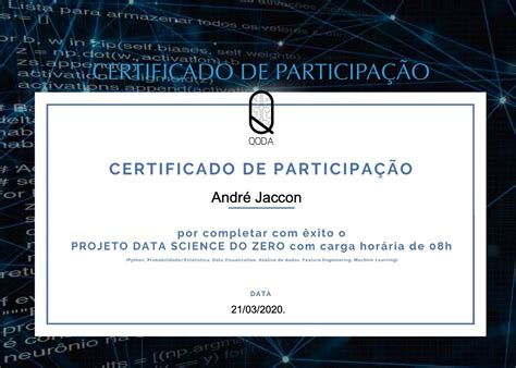 certificação data science do zero qoda