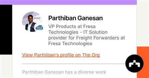 parthiban ganesan vp products at fresa technologies it solution provider for freight