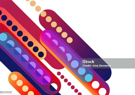 원형 둥근 직사각형이 있는 추상적인 기하학적 다채로운 배경 간단한 모양의 그래픽 패턴입니다 벡터 가리기에 대한 스톡 벡터 아트 및 기타 이미지 Istock