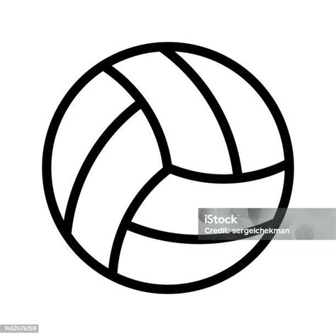 배구 공 선형 아이콘입니다 배구 공 고립 아이콘입니다 배구 기호 Championship에 대한 스톡 벡터 아트 및 기타 이미지 Championship 가죽 검은색