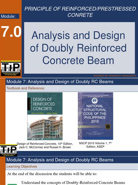 Ce015 Module 7 Analysis And Design Doubly Reinforced Concrete Beam Pdf