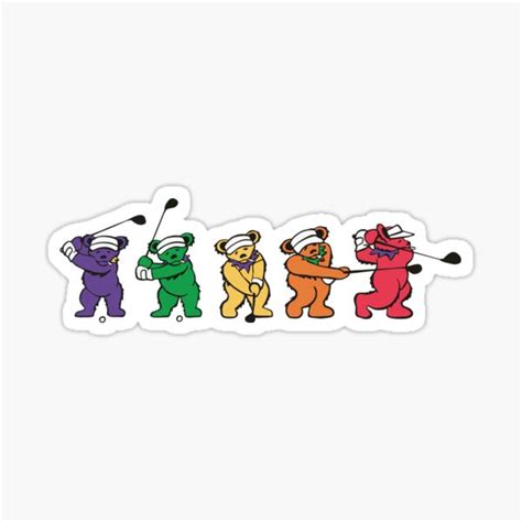 Dancing Bear Playing Golf Sticker For Sale By Joshparjoshmas Redbubble