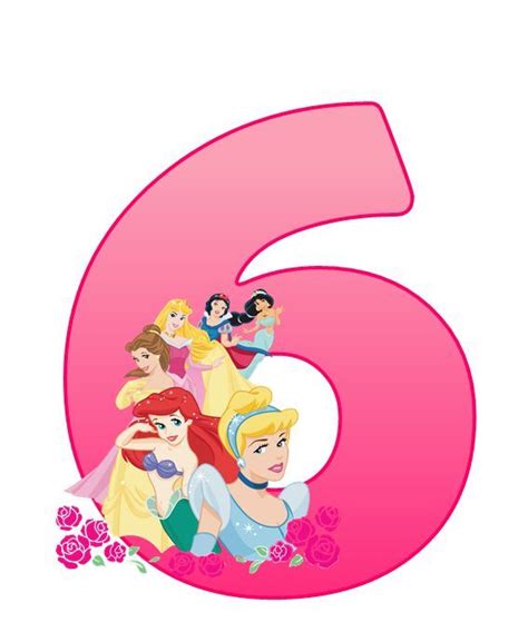 The Number Six With Princesses On It