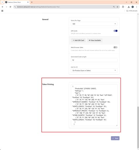 Salespoint Support Custom Labeling And Token Printing