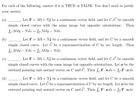 Solved For Each Of The Following Answer If It Is True Or