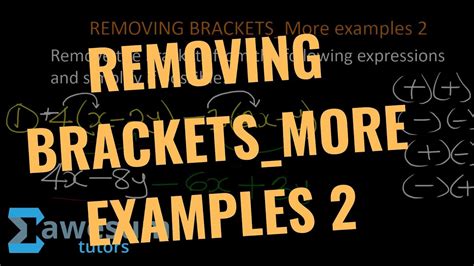 How To Remove Brackets In An Algebraic Expressionmore Examples 2maths