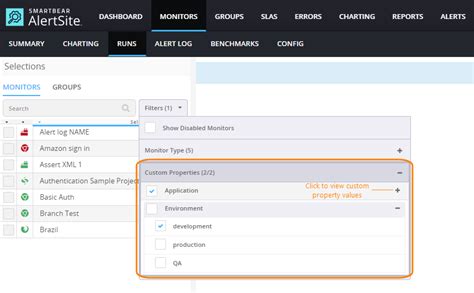 Custom Monitor Properties Alertsite Documentation