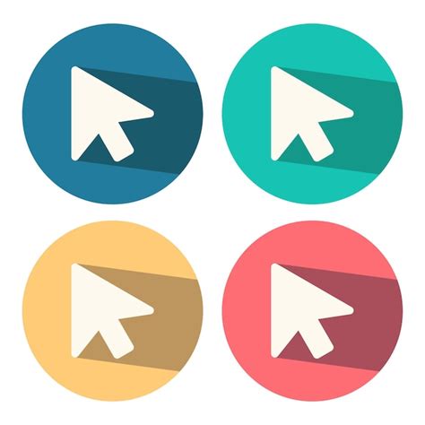 Premium Vector Arrow Cursor Icons With Long Shadow