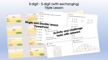 Addition And Subtraction 3 Digit 3 Digit Triple Lesson Bundle