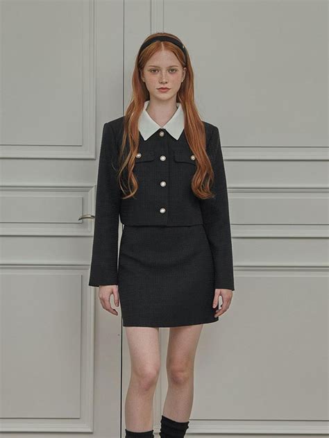 Rosy Tweed Jacket And Skirt Set In 2025 Tweed Sets Tweed Jacket And