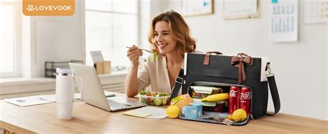 Lovevook Lunch Bag Tote Bag For Women With Insulated Lunch Compartment