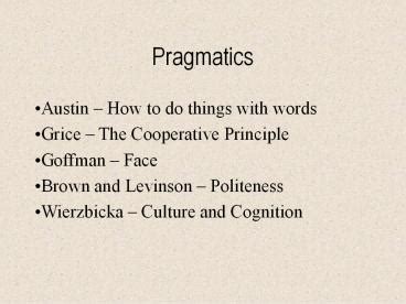 Pragmatics Presentation Free To Download