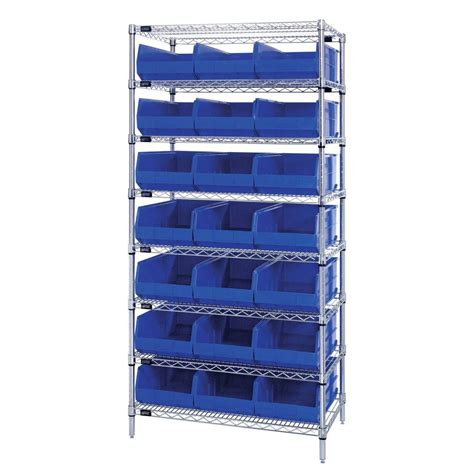 Quantum Wr8 485 21x36x74 Wire Shelf Bin Organizer