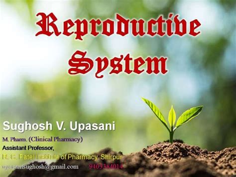 Reproductive System Hap Sughosh Pptx