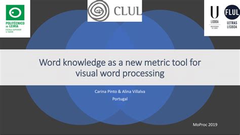 Pdf Word Knowledge As A New Metric Tool For Visual Word Processing