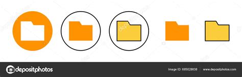Folder Icon Set Web Mobile App Folder Sign Symbol Stock Vector By Ariesticon
