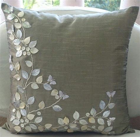 Silk Pillow Cover Decorative Pillows Silver Pillows