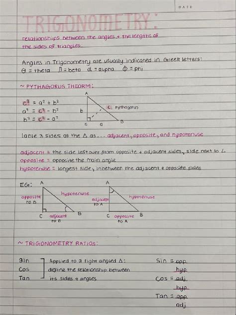 Basic Trigonmetry Notes Pdf
