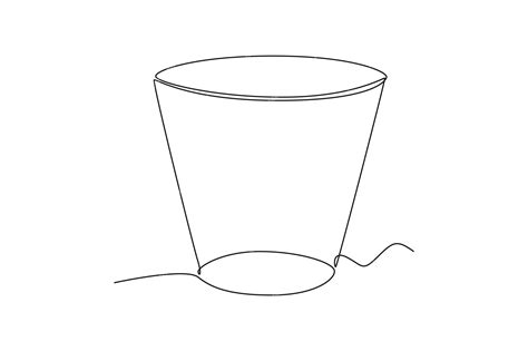 연속 한 선 그리기 절두체 원뿔 기하학적 도형 개념 개념 단일 선 그리기 디자인 벡터 그래픽 그림 프리미엄 벡터