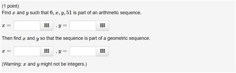 Solved 1 Point Find X And Y Such That 6 X Y 51 Is Part Chegg Com