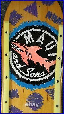 Vintage Skateboard 1980′s Maui And Sons Team Deck Tandc Gands Vision Sims