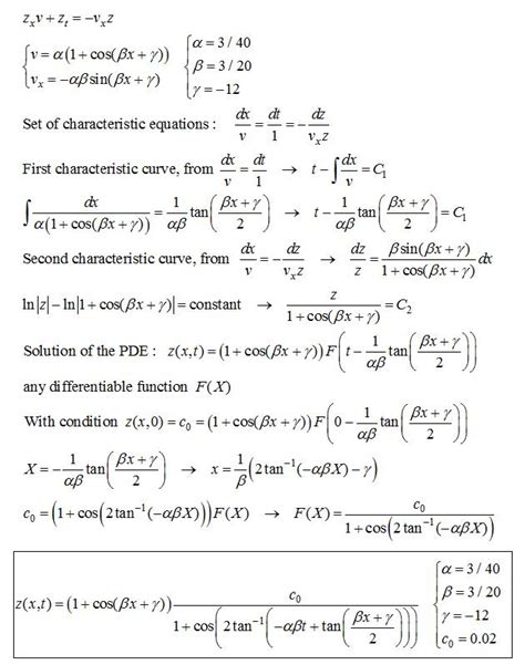 Integration Solving Quasilinear PDE 1D Time Dependant Convection