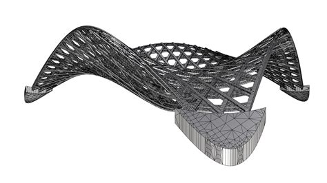 Elastic Gridshell Structure 2 Model Turbosquid 2340559