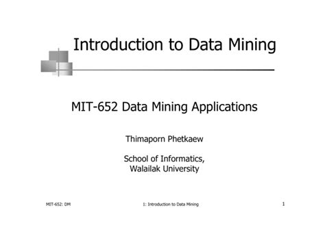 Introduction To Data Mining