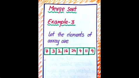 merge sort algorithm example 3 in data structures lahari vlogs datastructures shorts youtube