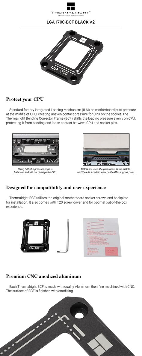 Thermalright LGA1700-BCF Black V2 Bracket | Cooling | Scorptec Computers